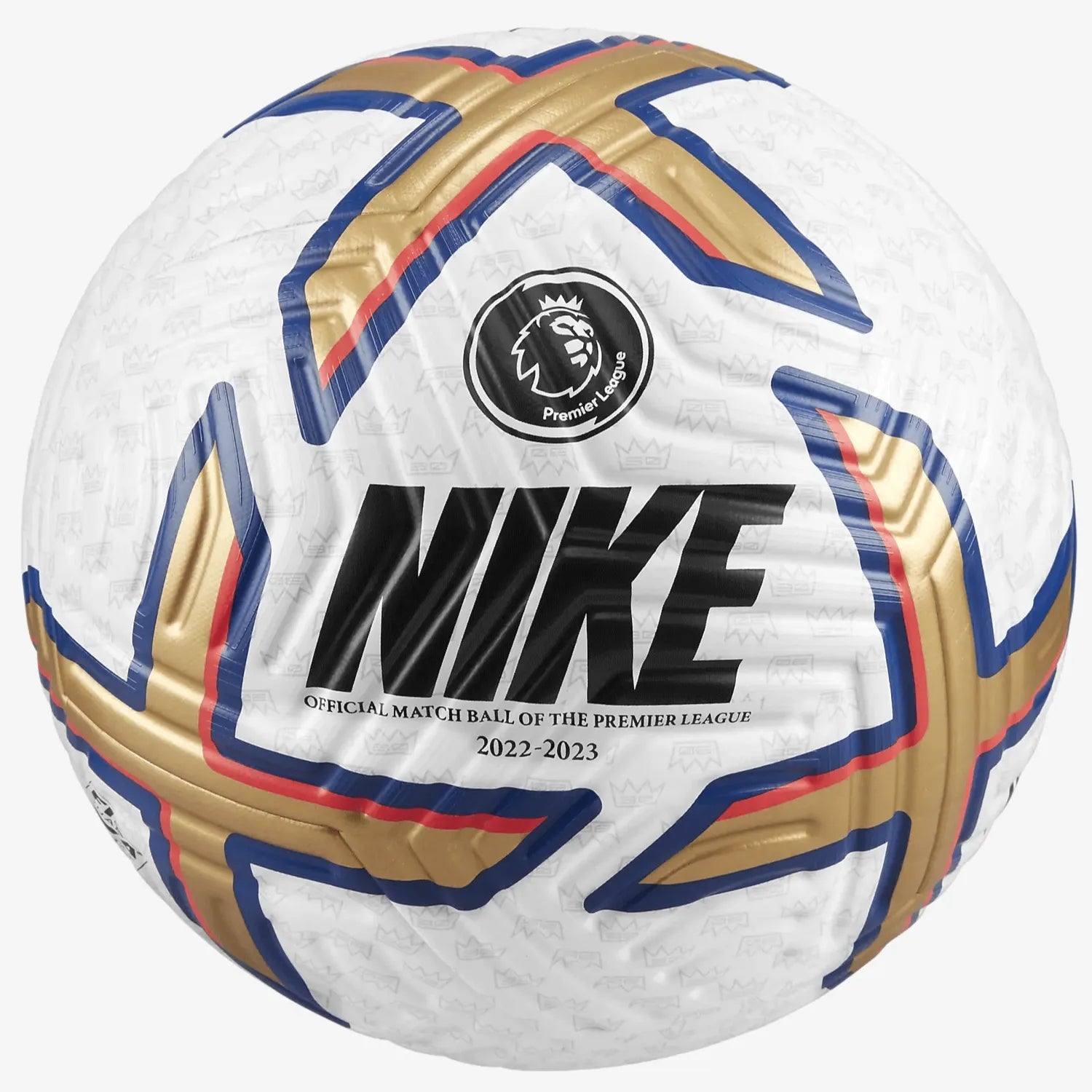 Nike 2022-23 Premier League Flight Soccer Ball - White-Gold-Blue ...