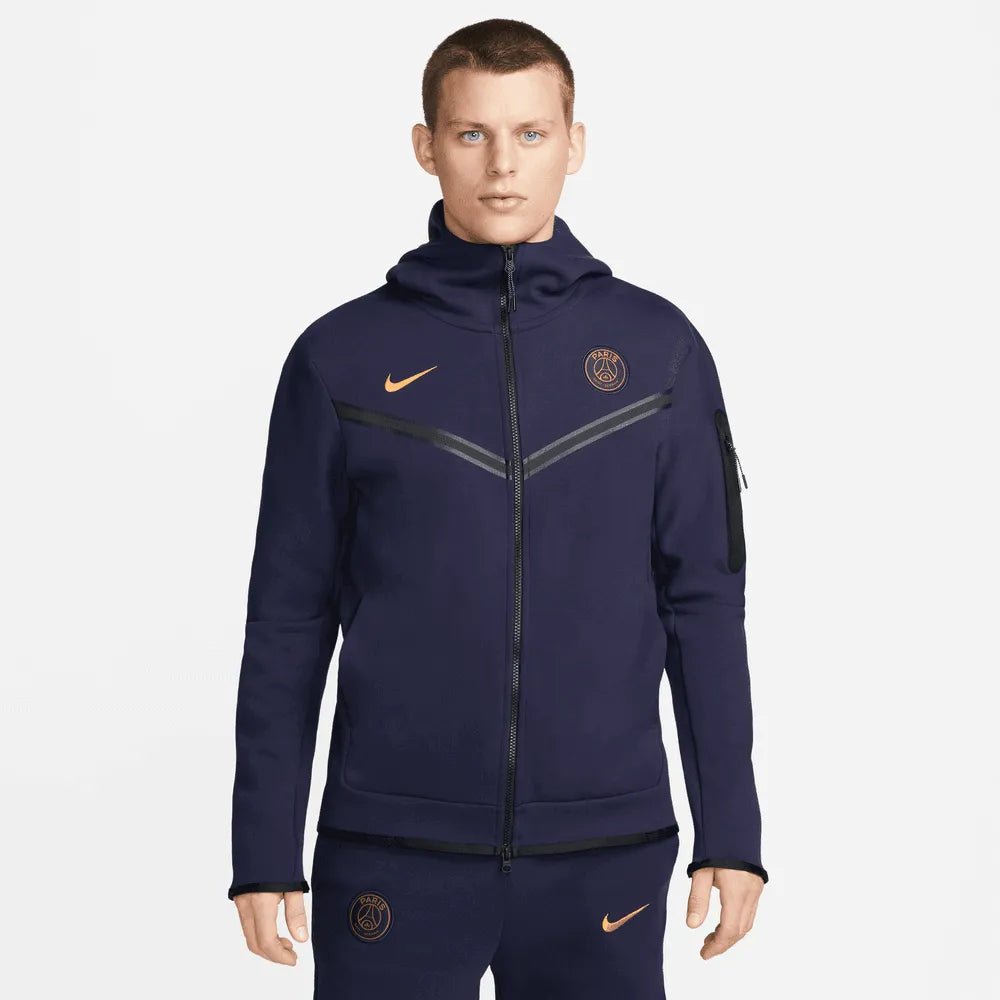 Nike 2023-24 PSG Tech Fleece Hooded jacket- Navy - Gold – ProSoccer